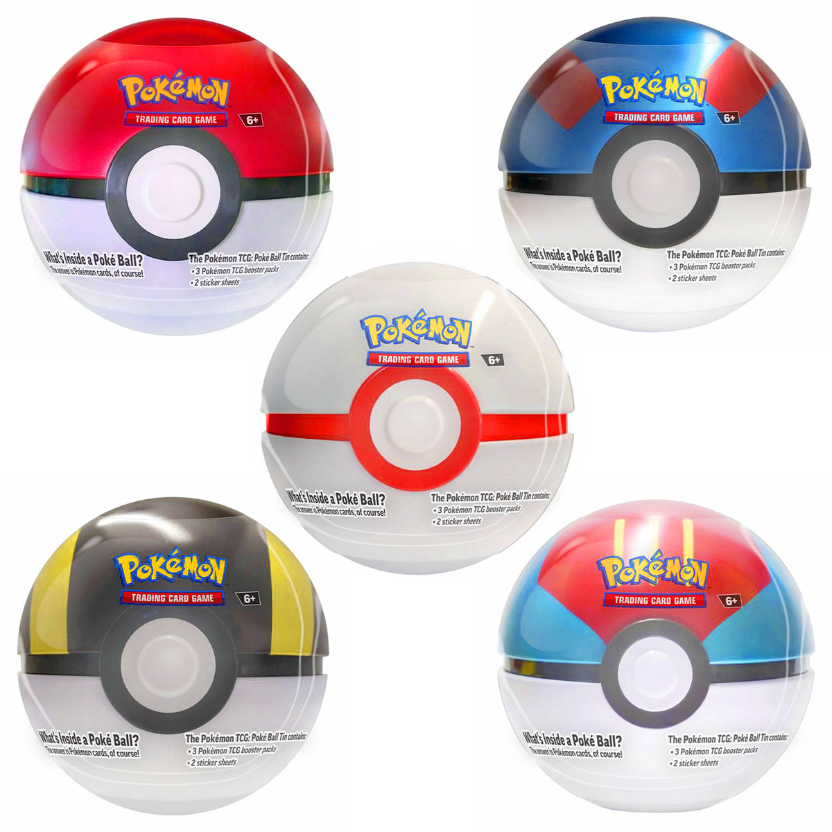 Pokemon TCG: Series 9 Pokeball Tin - Poke / Great / Premiere / Lure ...